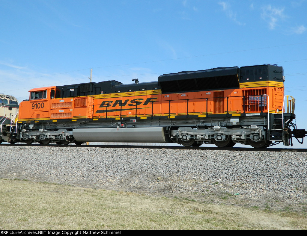 Rear Shot Of BNSF 9100